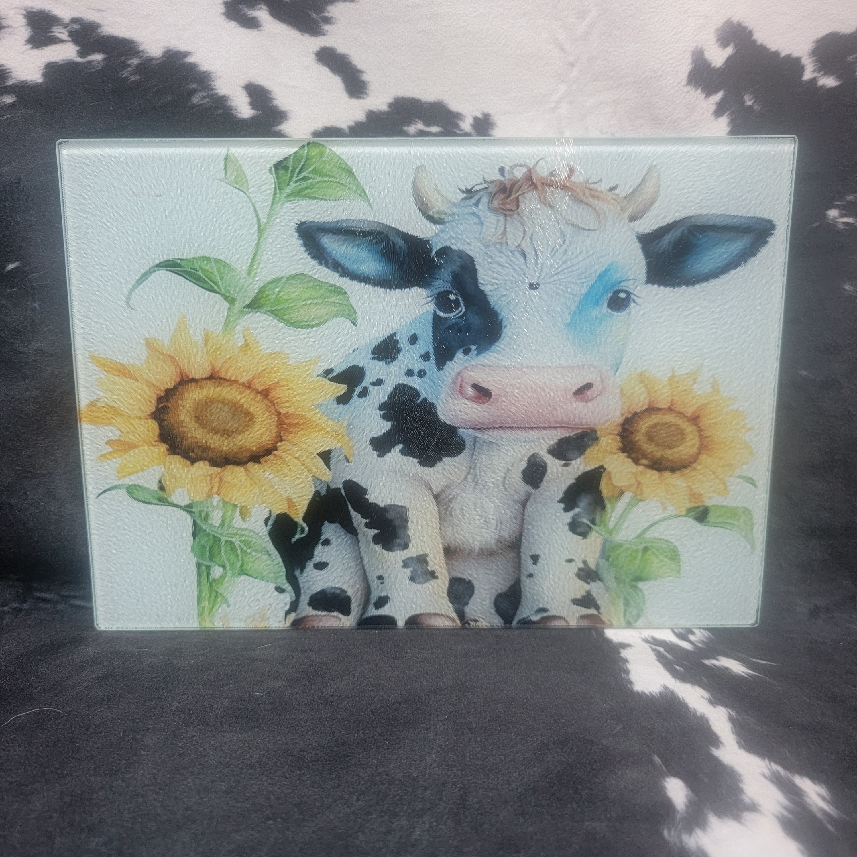 Small Rectangle - Baby Holstein Tempered Glass Cutting Board ...
